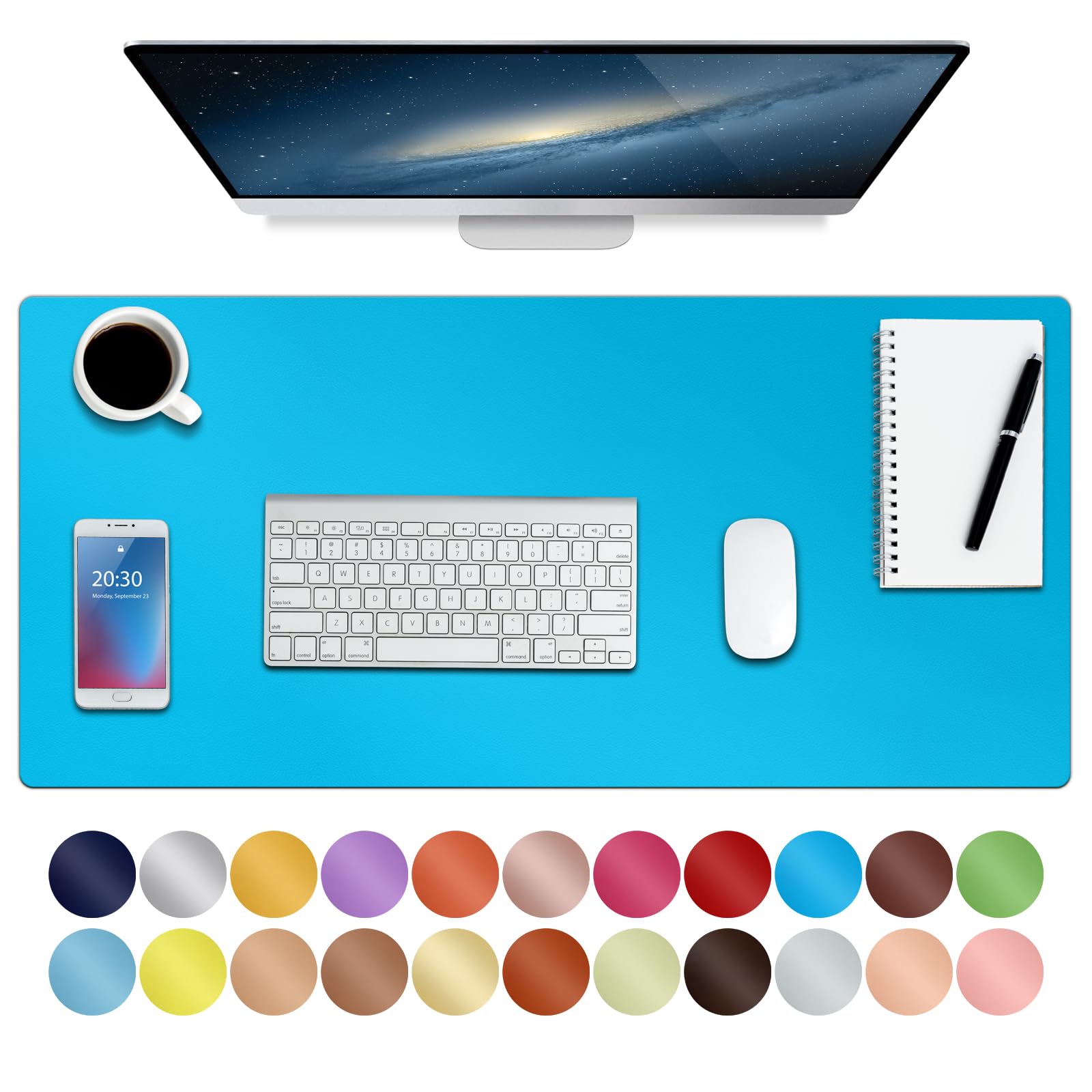 Amazon.com: ‎Boutilon Leather Mouse Pad,Extended Desk Pad for Keyboard ...