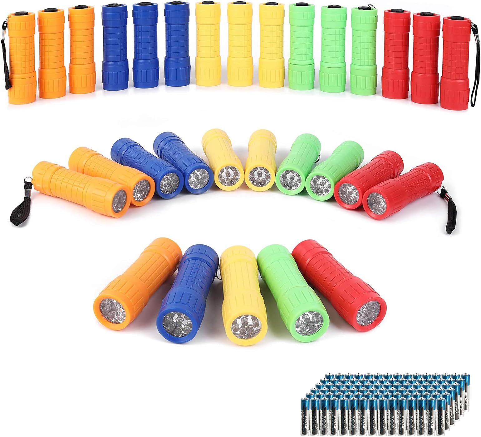 Tujoe 36 Pcs Mini Flashlights Bulk for Kids, Small Assorted Colors ...