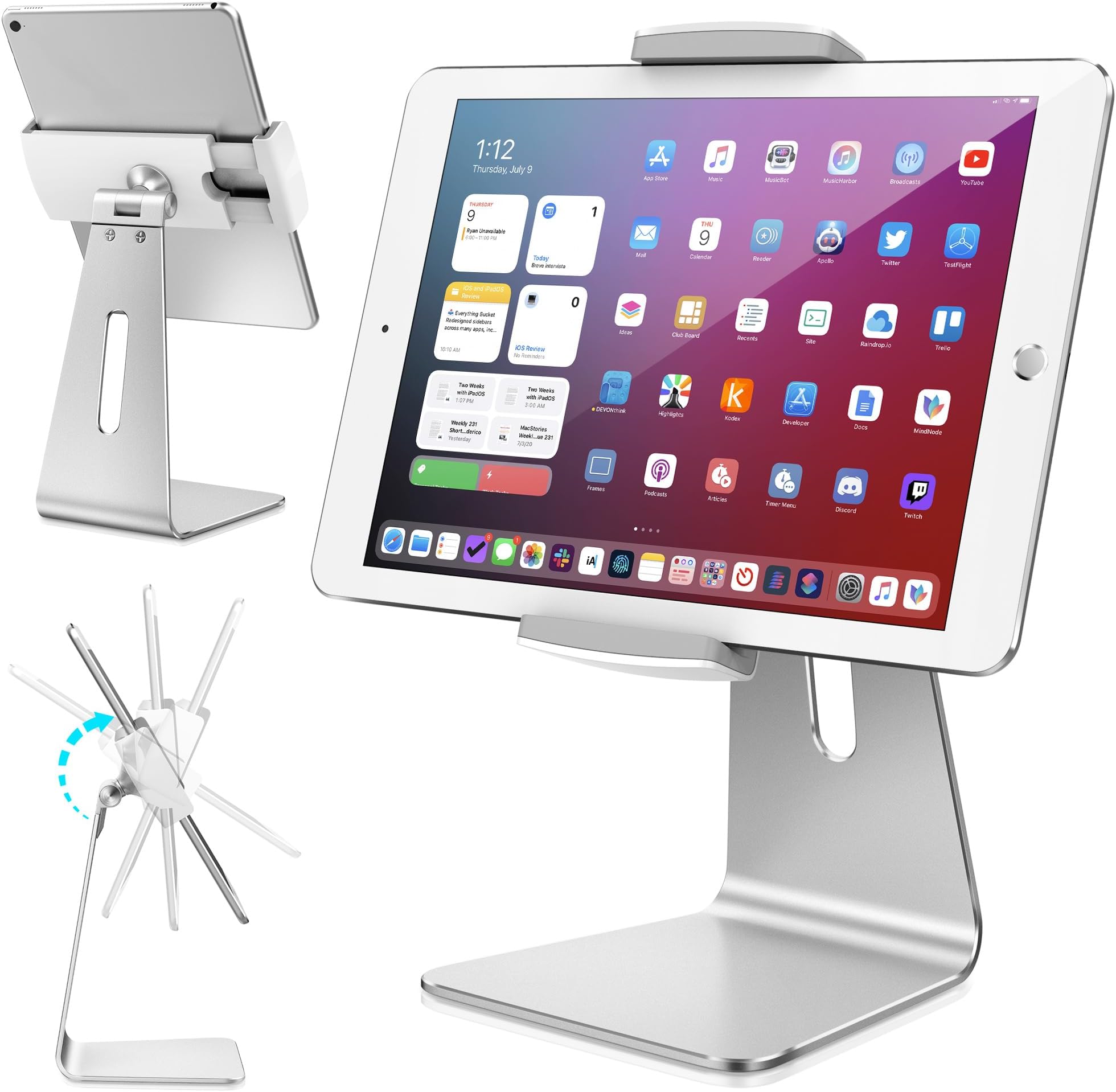 Amazon.com: CTA Digital Sleek Tabletop Stand for iPad Tablets with ...
