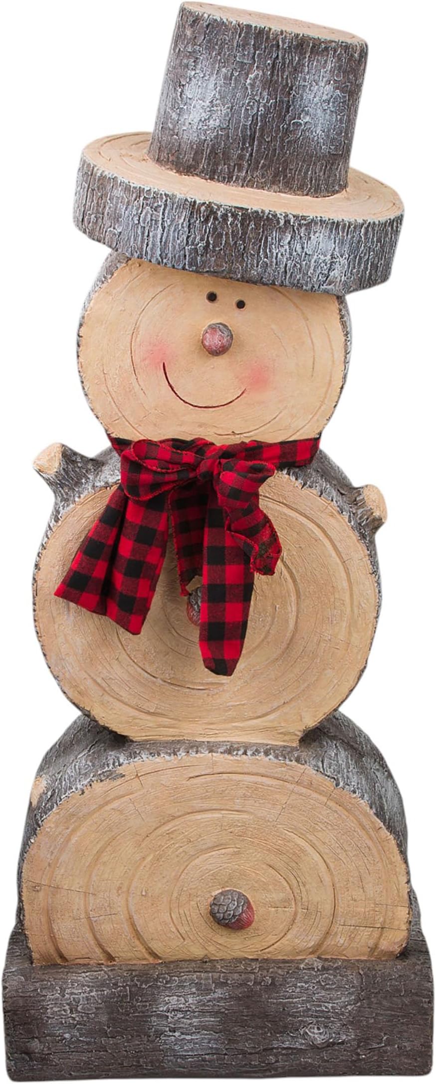 Amazon.com : Alpine Corporation Wood Look Snowman Holding Tree Statue w ...