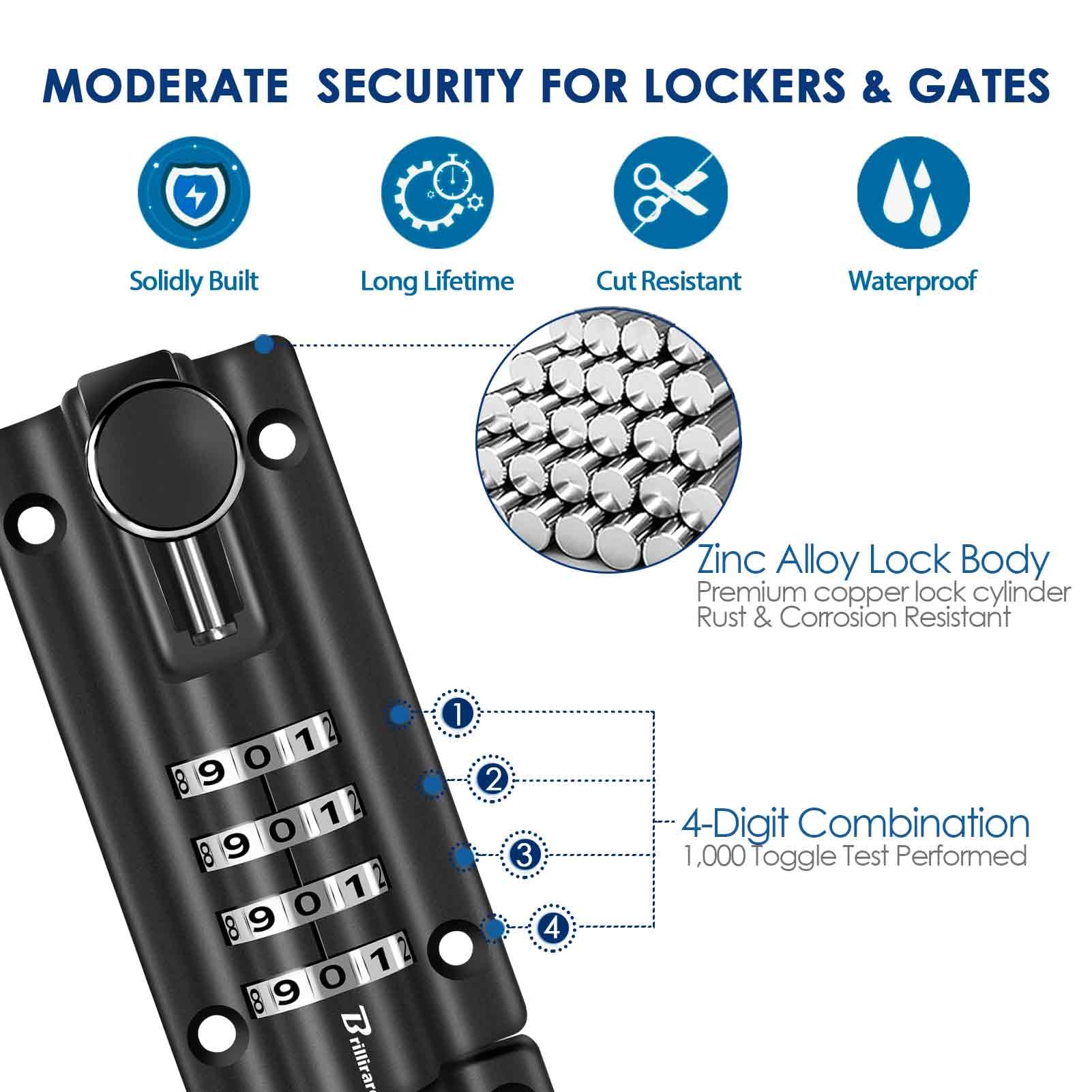 Snapklik.com : Combination Locking Bolt 4 Digit, Sliding Bolts Latch ...