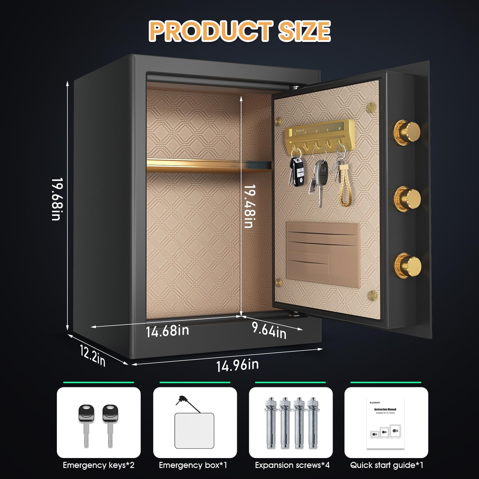 2.3 Cub Fireproof Safe Box, Home Safe with Digital Keypad, Mute ...