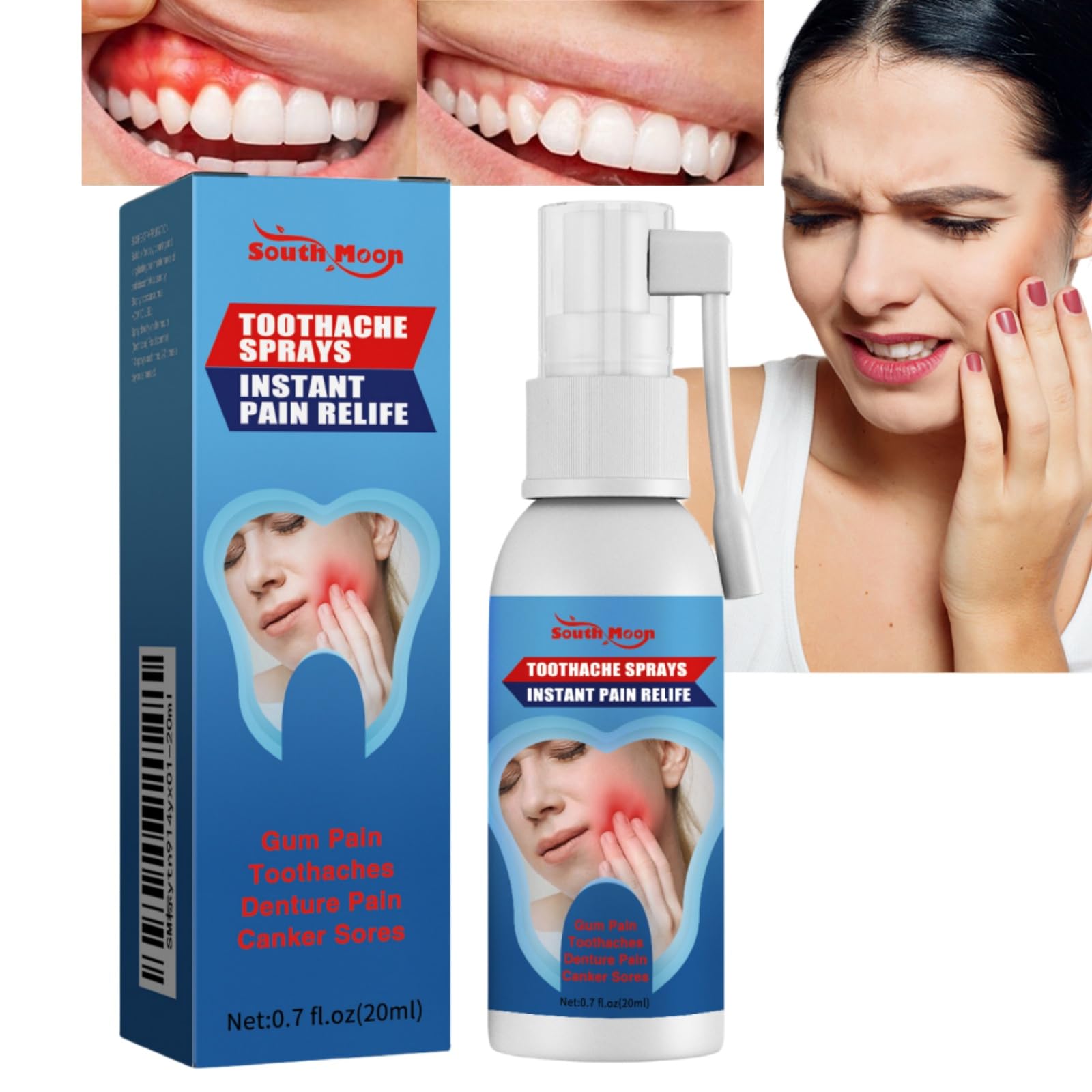 Toothache Relieving Spray,Tooth Pain Relief,Toothache Relief,Pain Spray for Dental Pain Relief ...