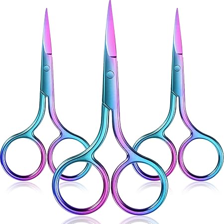 Amazon.com: 3 Pack Small Nose Scissors Facial Hair Scissors Mini Beauty ...