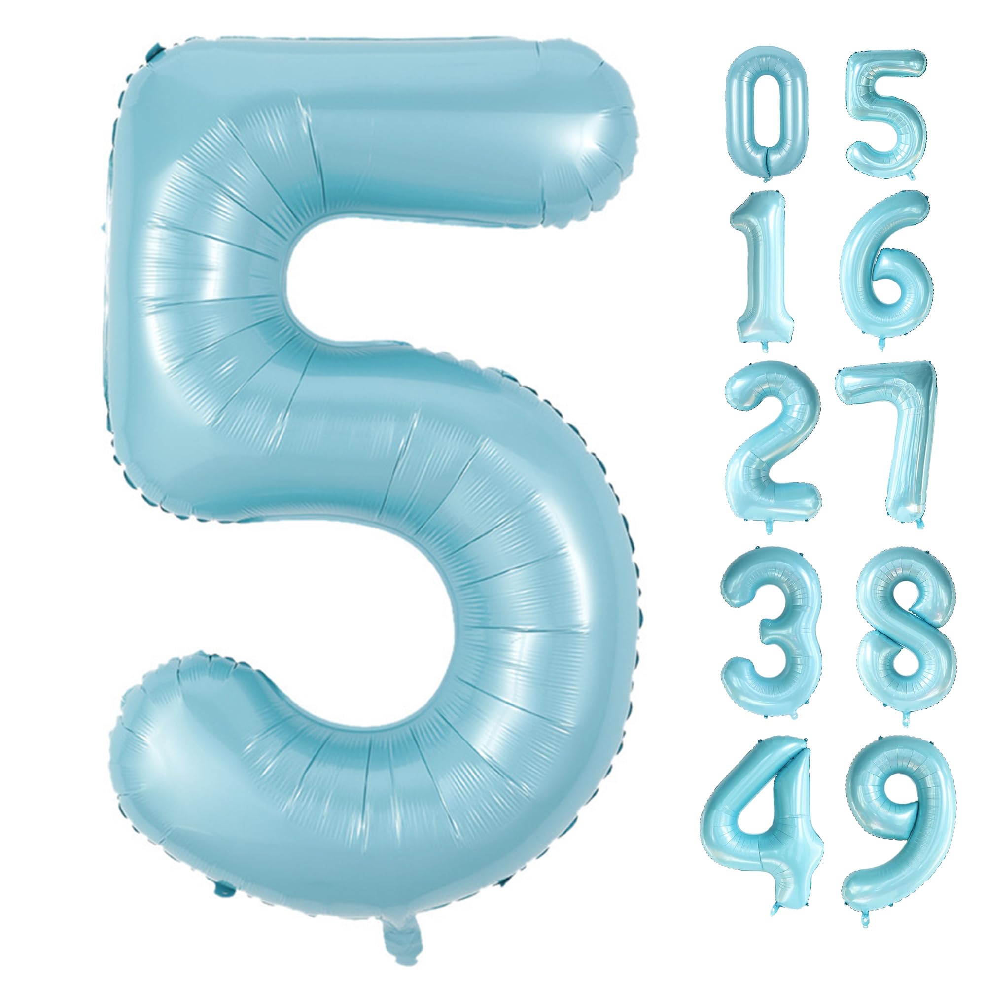 Amazon.com: 40 Inch Big Light Blue Number Balloon Birthday Decoration ...