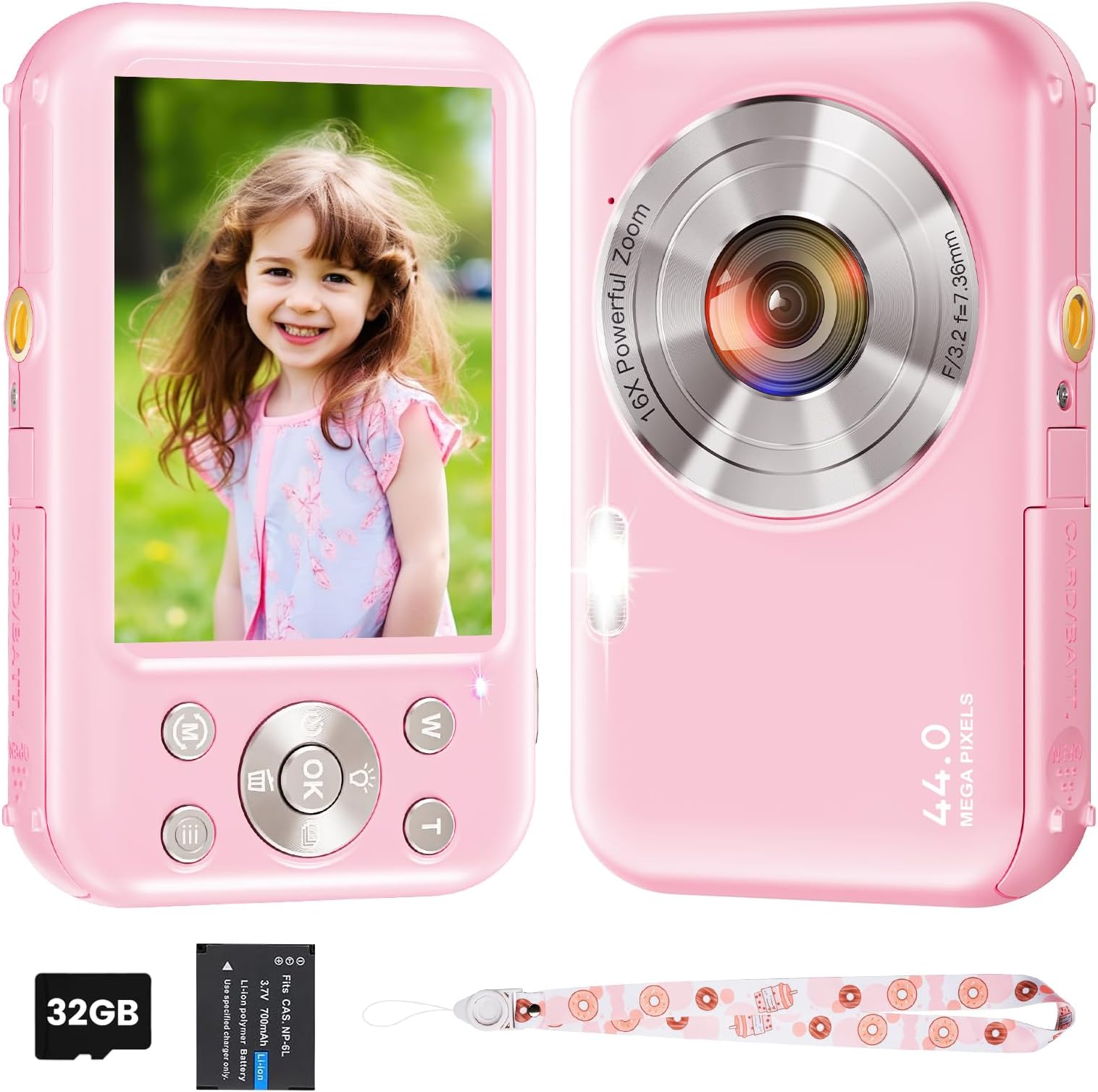 Amazon.com : Digital Camera, Kids Camera with 32GB Card, FHD 1080P 44MP ...