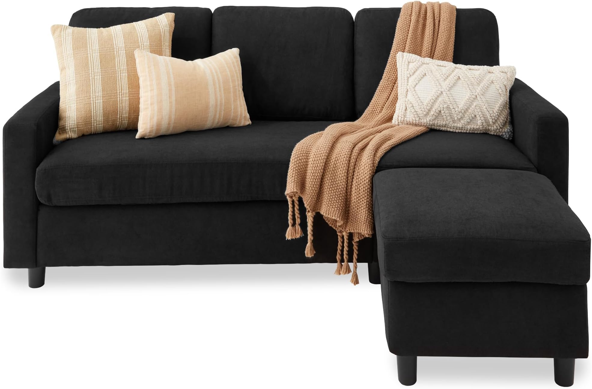 Amazon.com: Goohome 3 Pieces Chaise 116" PU L-Shaped Sofa 6-seat ...
