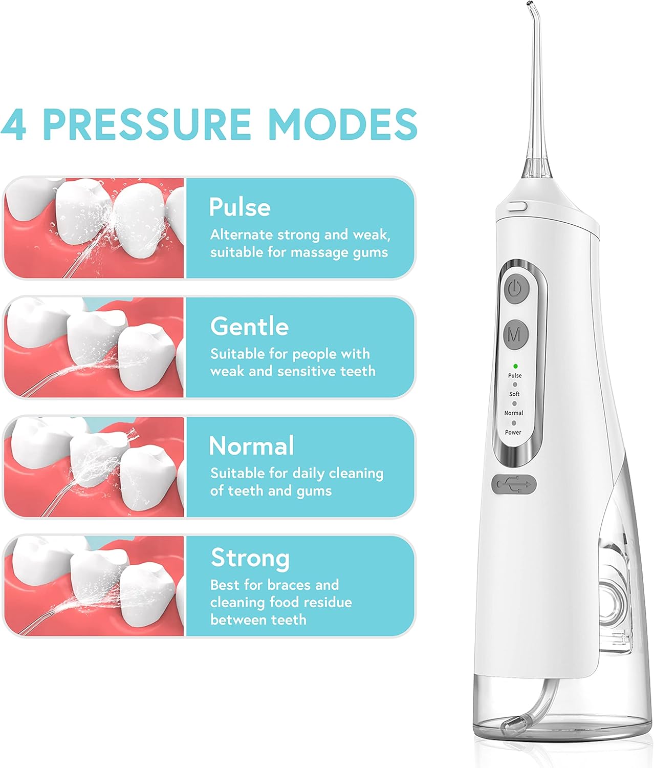 Water Flosser for Teeth (UK Company) Teeth Cleaner Water Floss Cordless ...