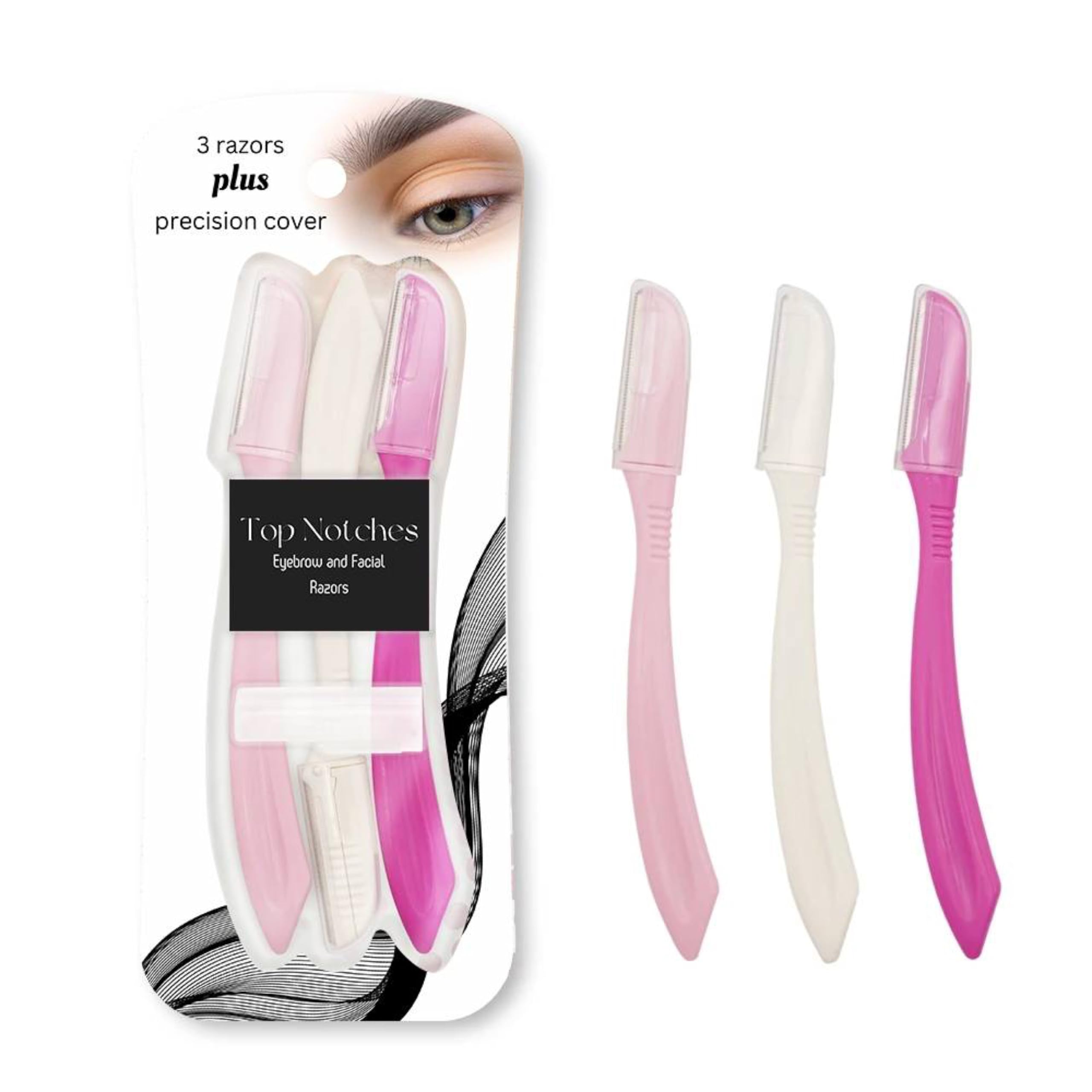Amazon.com: Top Notches Eyebrow And Facial Razor With Precision Cover-3 ...