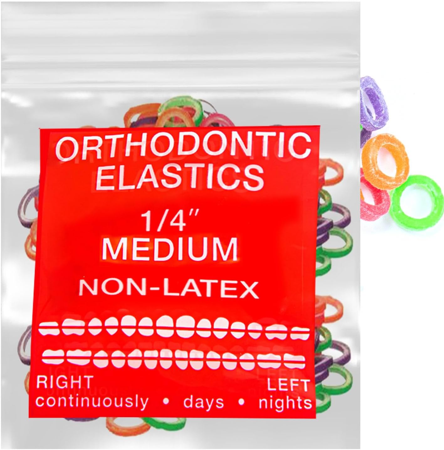 Amazon.com: Neon Non-Latex 100 counts Intraoral Elastic Bands ...