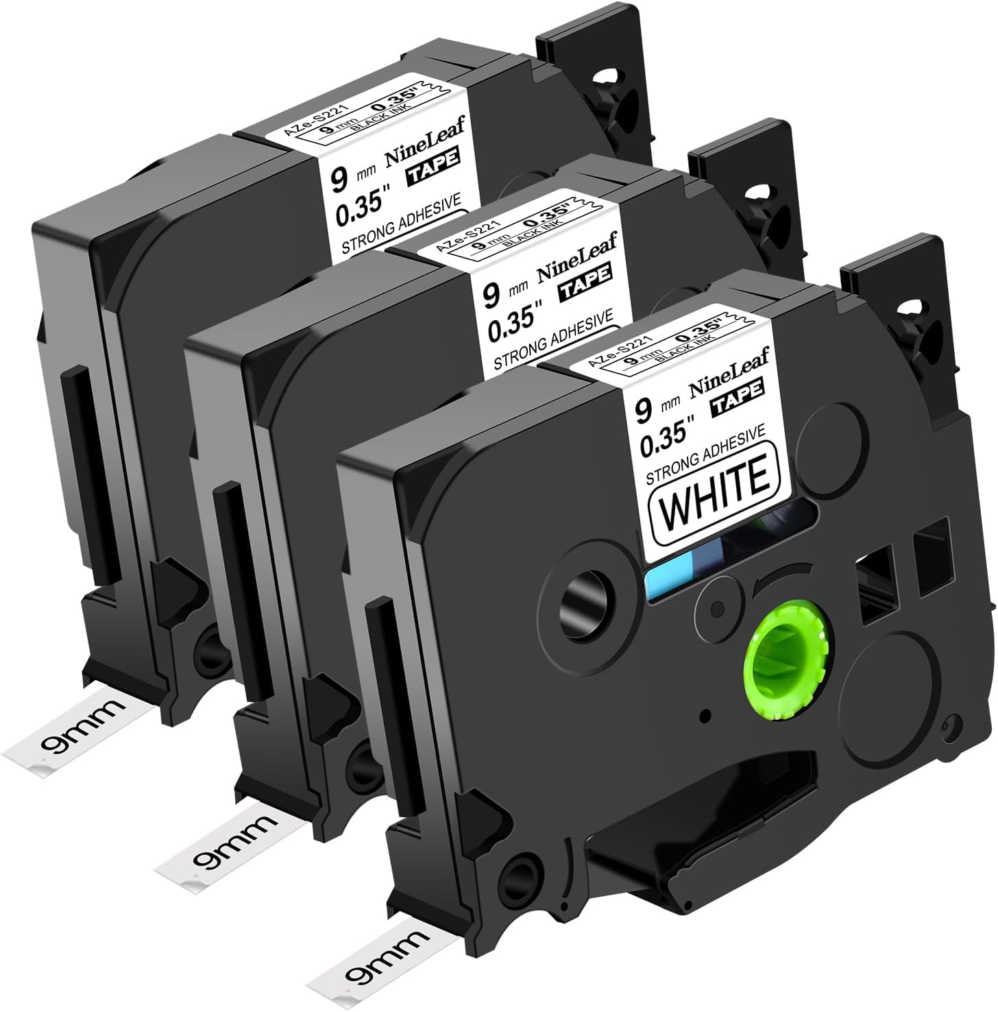 NineLeaf 3 Pack Replacement for Brother P-Touch TZe-S221 TZ-S221 ...