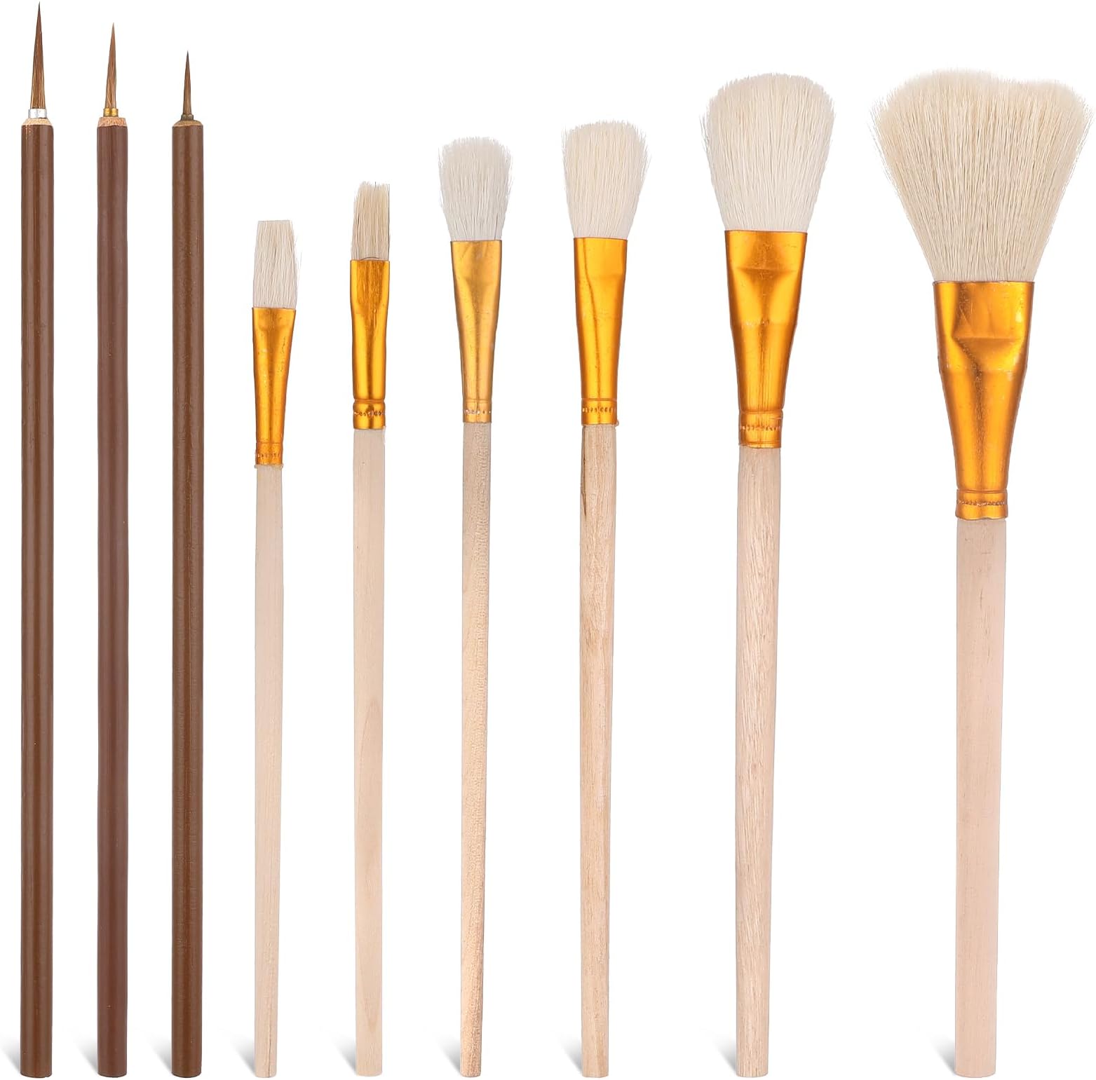Amazon.com: 9 Pack Pottery Glaze Brushes Ceramic Brush Set, Glaze ...