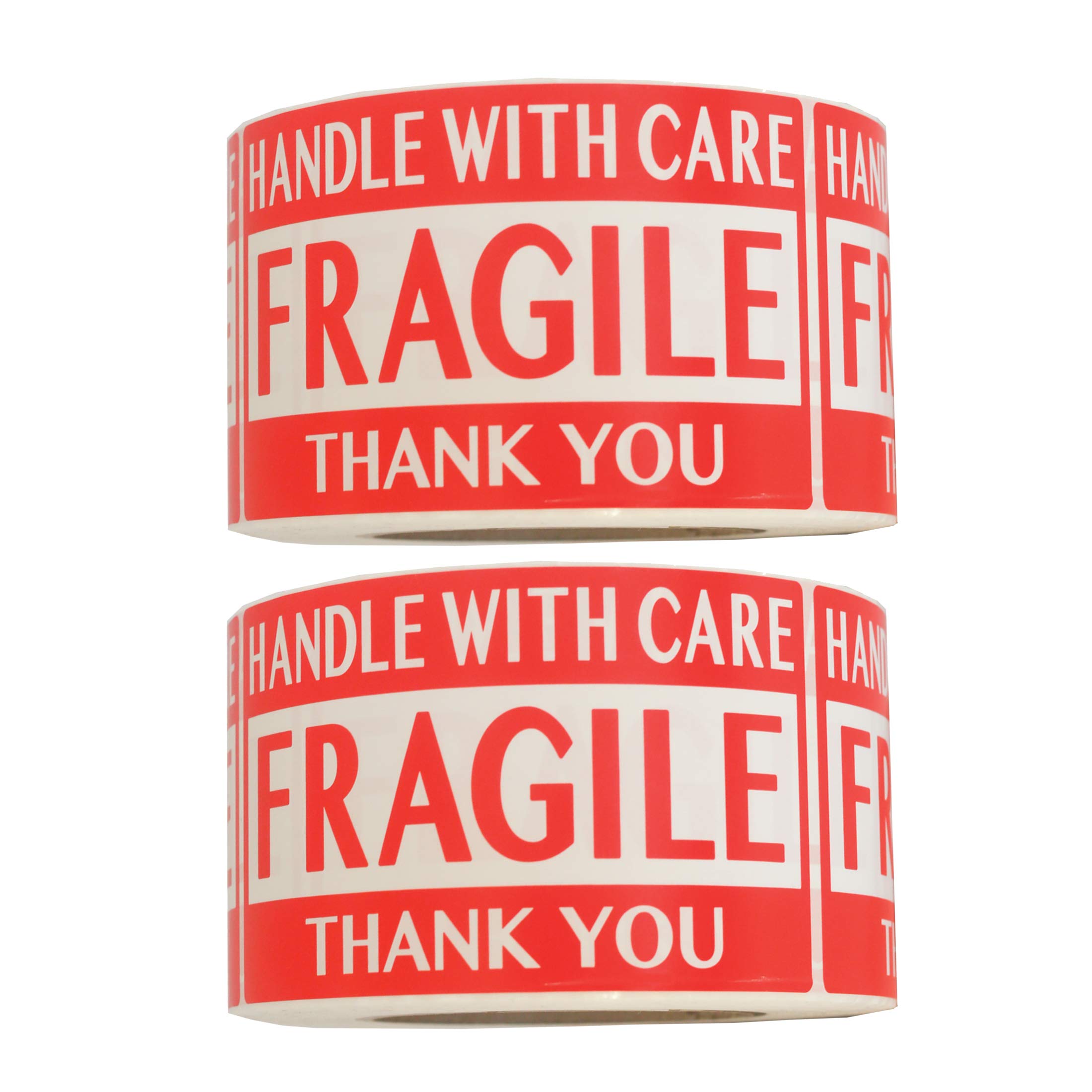 Buy Handle with Care"Fragile""Thank You" Bright Red Warning Shipping ...