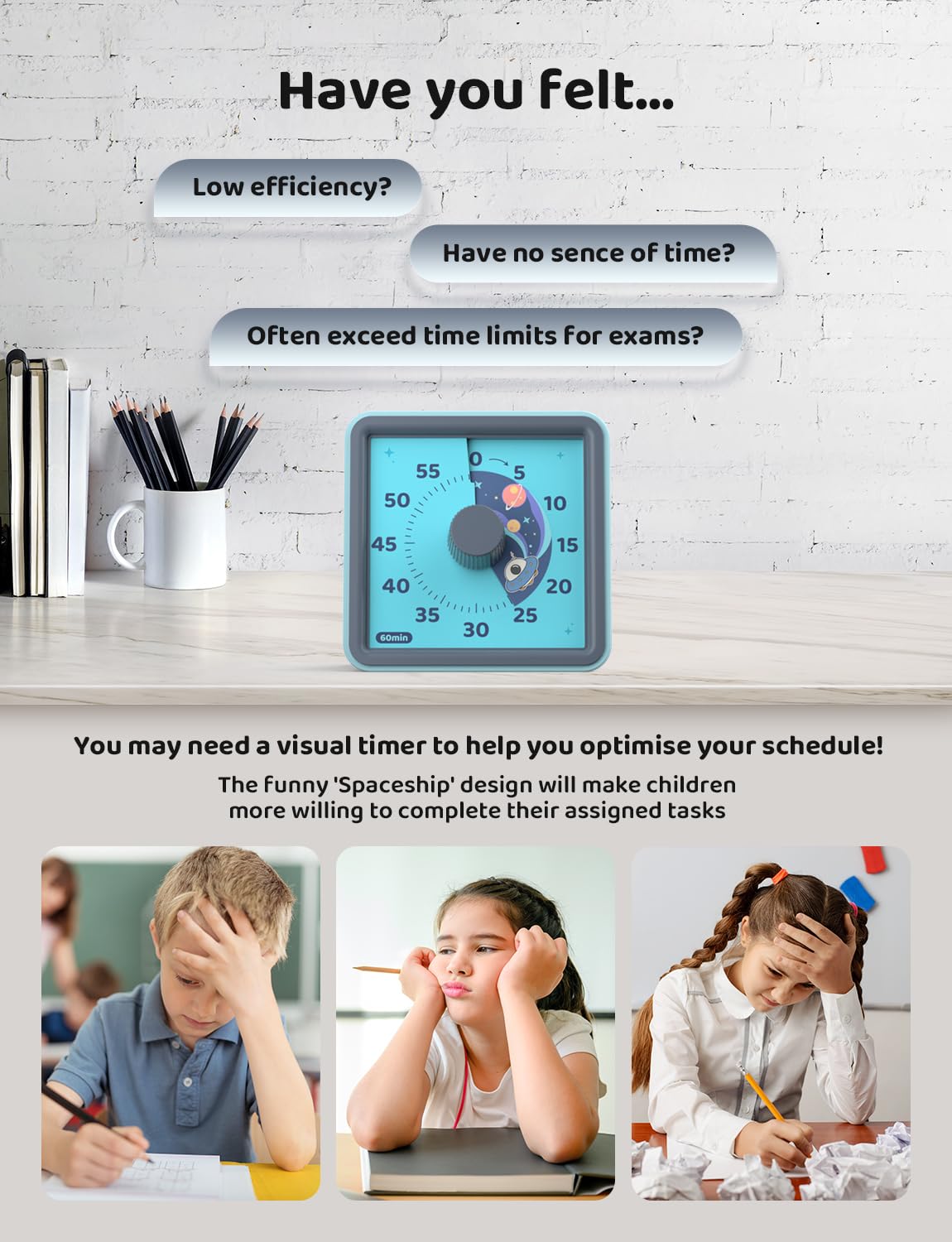 Snapklik.com : LIORQUE 60 Minute Visual Timer For Kids, Visual ...