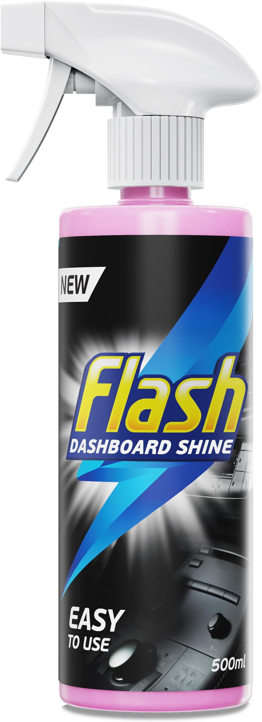 FLASH Car Care Dashboard Shine 500ml, Easy Use Dash Cleaner Spray To Protect Hard Surfaces ...