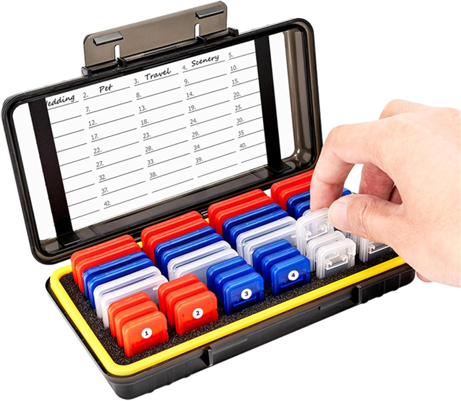 Amazon.com: Dual Protect Memory Card Case with 42 PCS Clear Memory Card ...