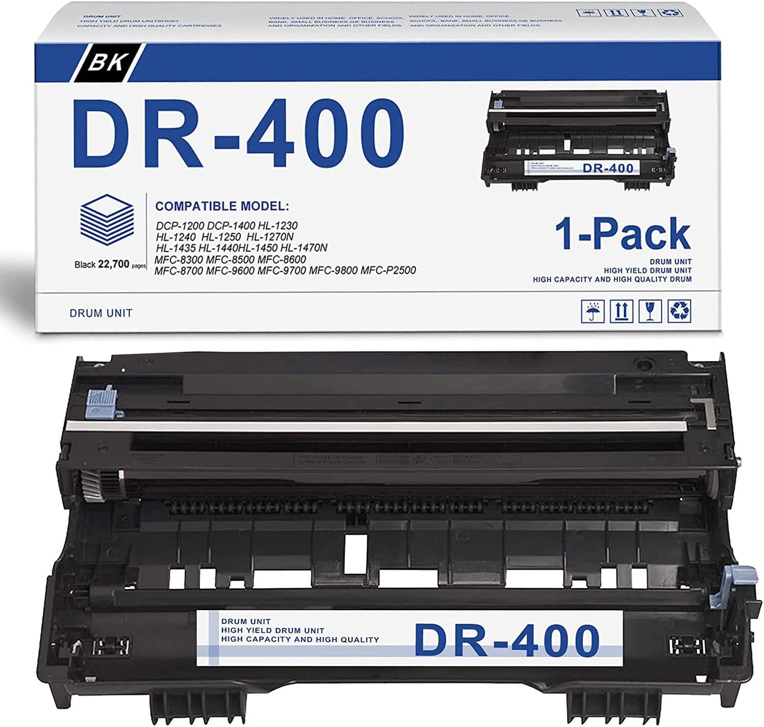 Amazon.com: Hydr [Black,1-Pack] Compatible DR-400 DR400 Drum Unit ...