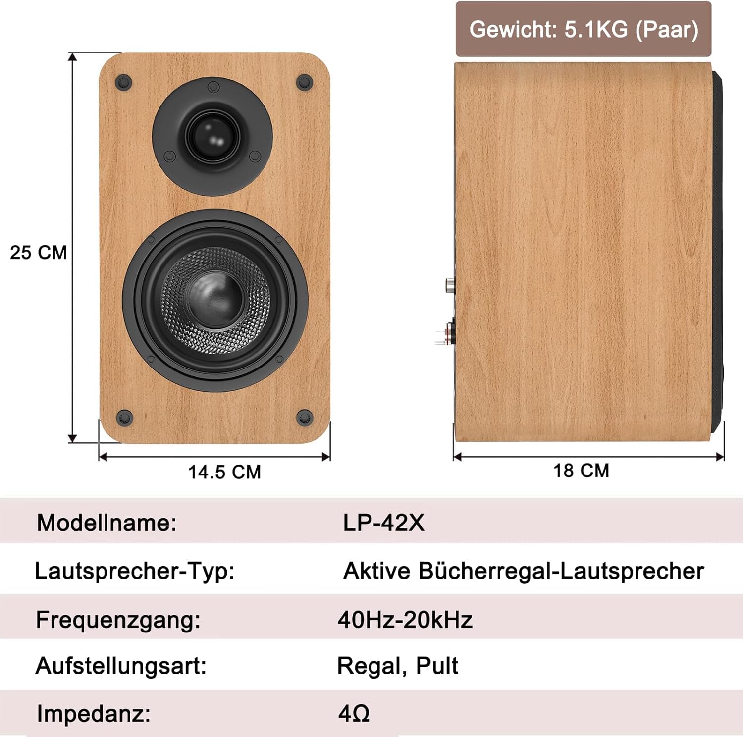 Snapklik.com : LONPOO Bluetooth Bookshelf Speakers