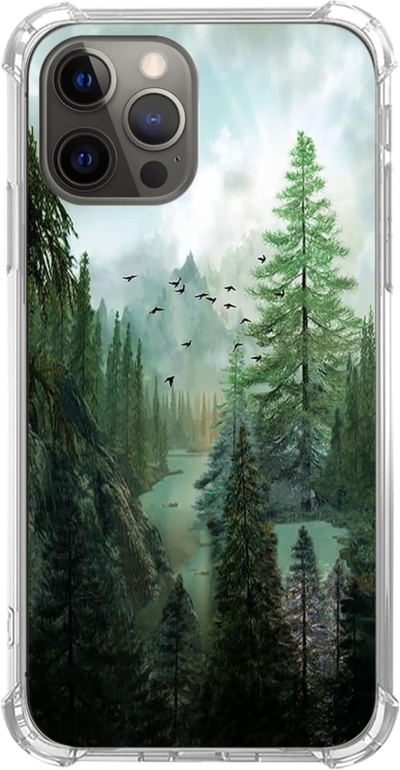Amazon.com: WidofvSpky Mountain with Birds Case Compatible with iPhone ...