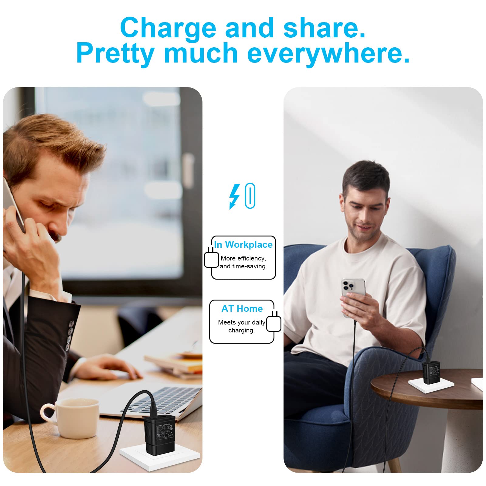 Snapklik.com : 25W Dual Port Super Fast Charger Box, Quick Charging Block, Type C Brick Base For ...