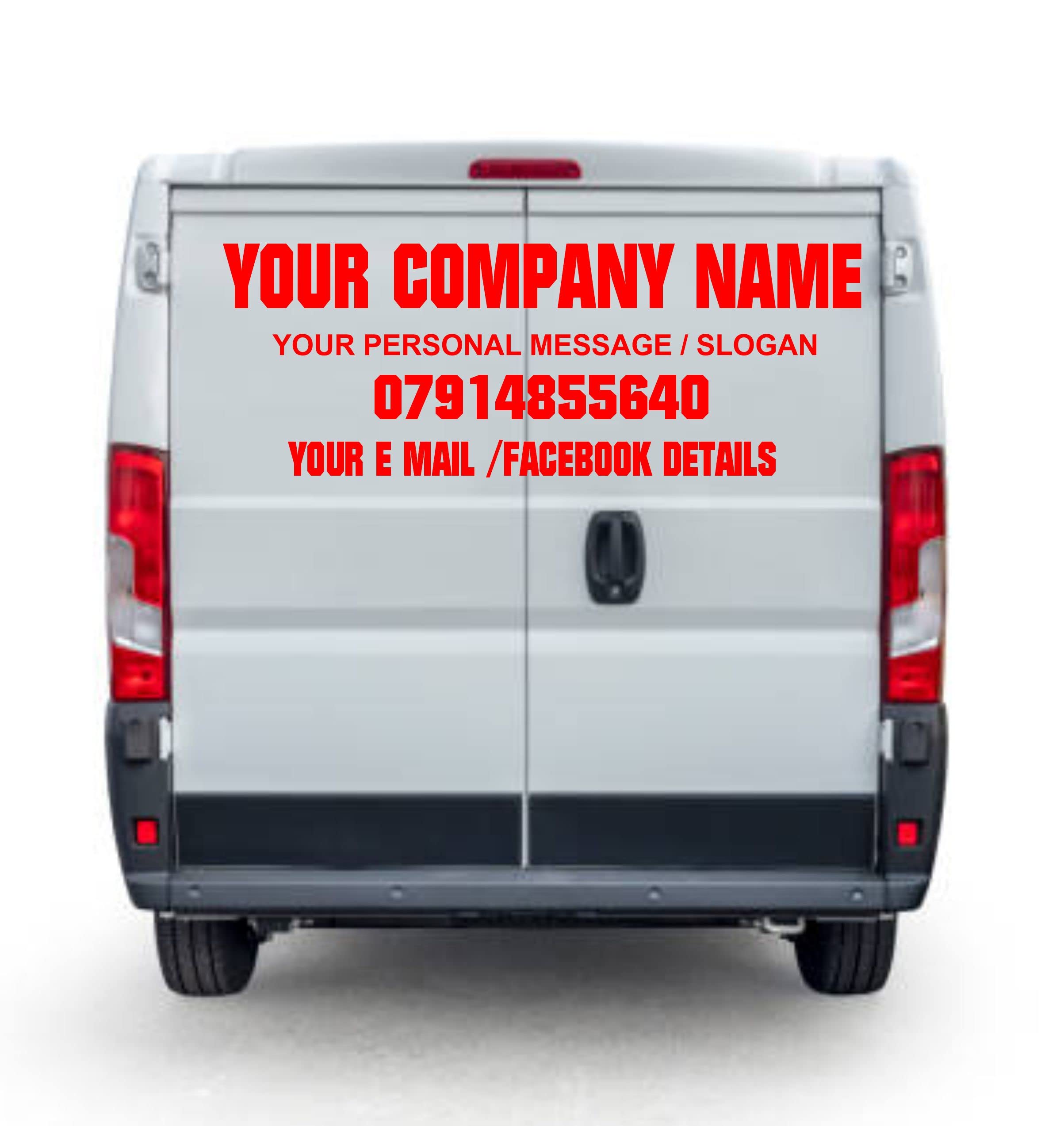 Large Van Vehicle Lettering Custom Sign Writing Decal Decals Stickers ...