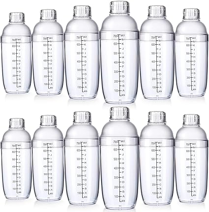Amazon.com: Lallisa 12 Pcs Plastic Cocktail Shaker Drink Mixer with ...