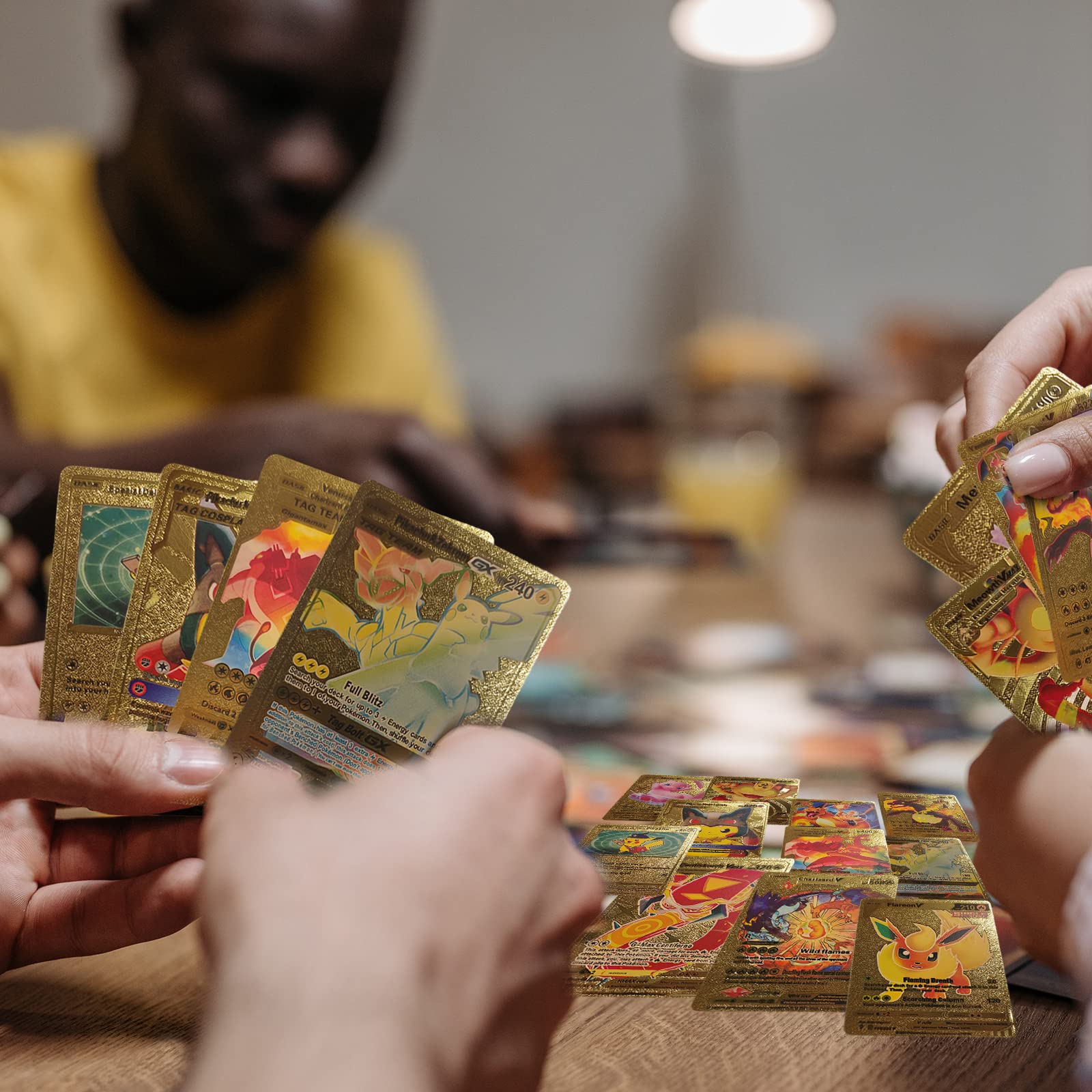 Buy 55 Pcs Gold Cards Vmax Rare GX Golden Card Packs Gold Foil TCG ...