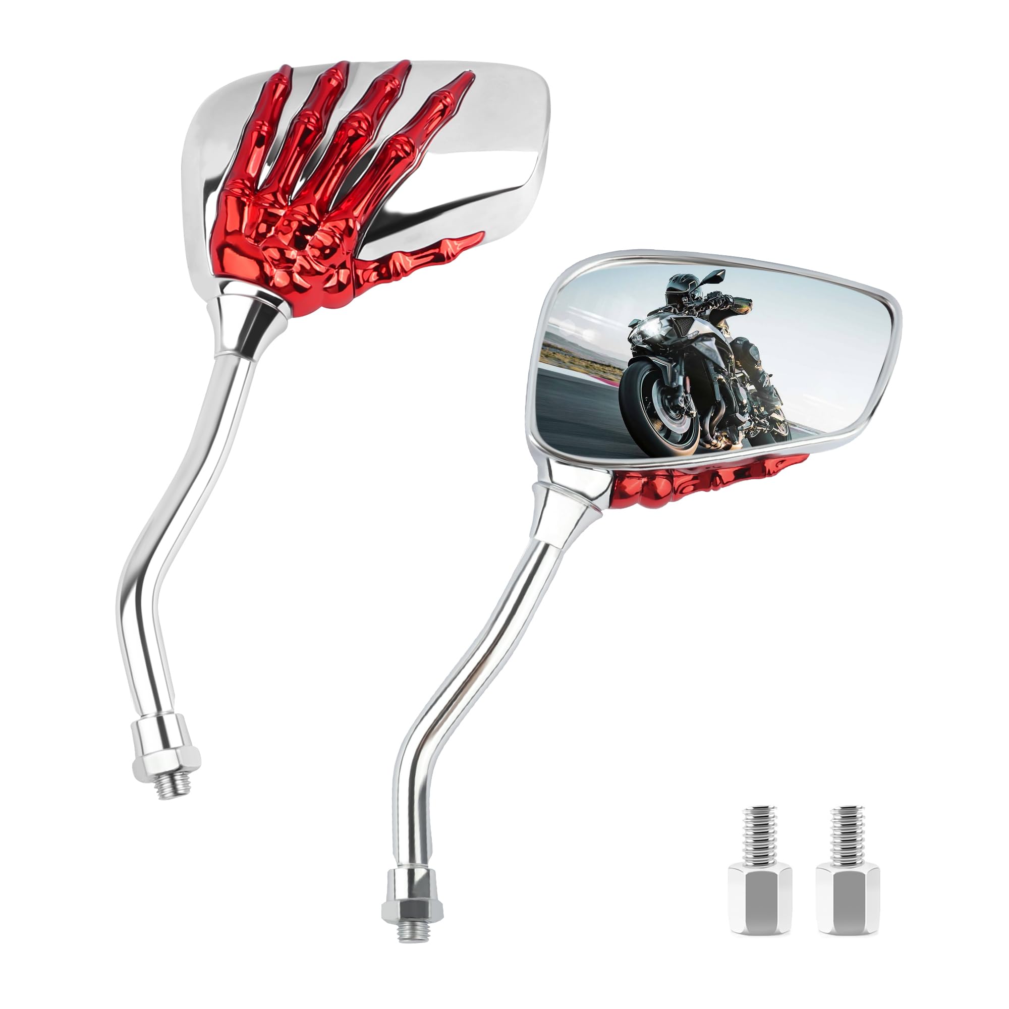 Amazon.com: Universal Motorcycle Mirrors with 8mm Adaptor Suitable for ...