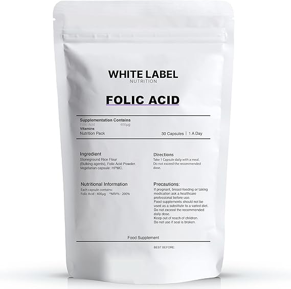 White Label Nutrition Folic Acid Supplement - High Potency Supplements ...