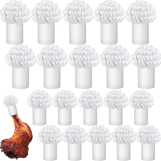 Amazon.com: Dianelhall 20 Pieces Decorative Paper Frills for Turkey Leg ...