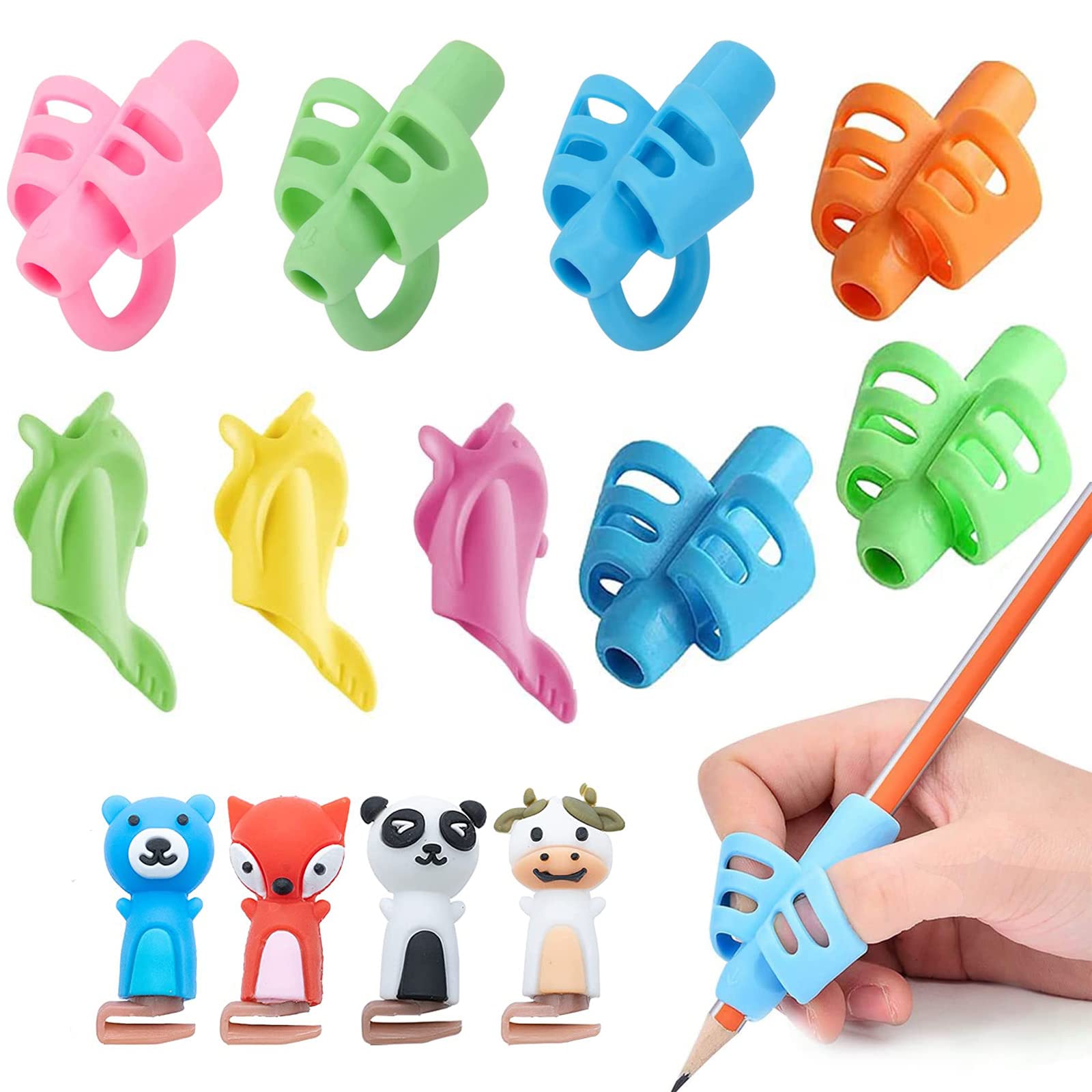 NHCDFA Pencil Grips,13pcs Pencil Grips For Children,Animals Colored ...