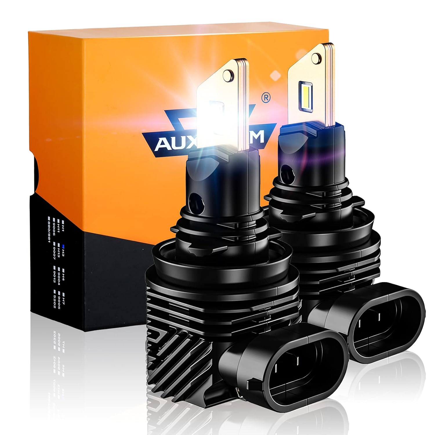 Auxbeam H11 LED Bulbs, Fanless & Wireless Design H8/H9 LED Conversion ...