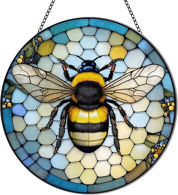 Amazon.com: MATIHAY Bee Acrylic Window Hangings, Honeycomb Bumble Bee ...