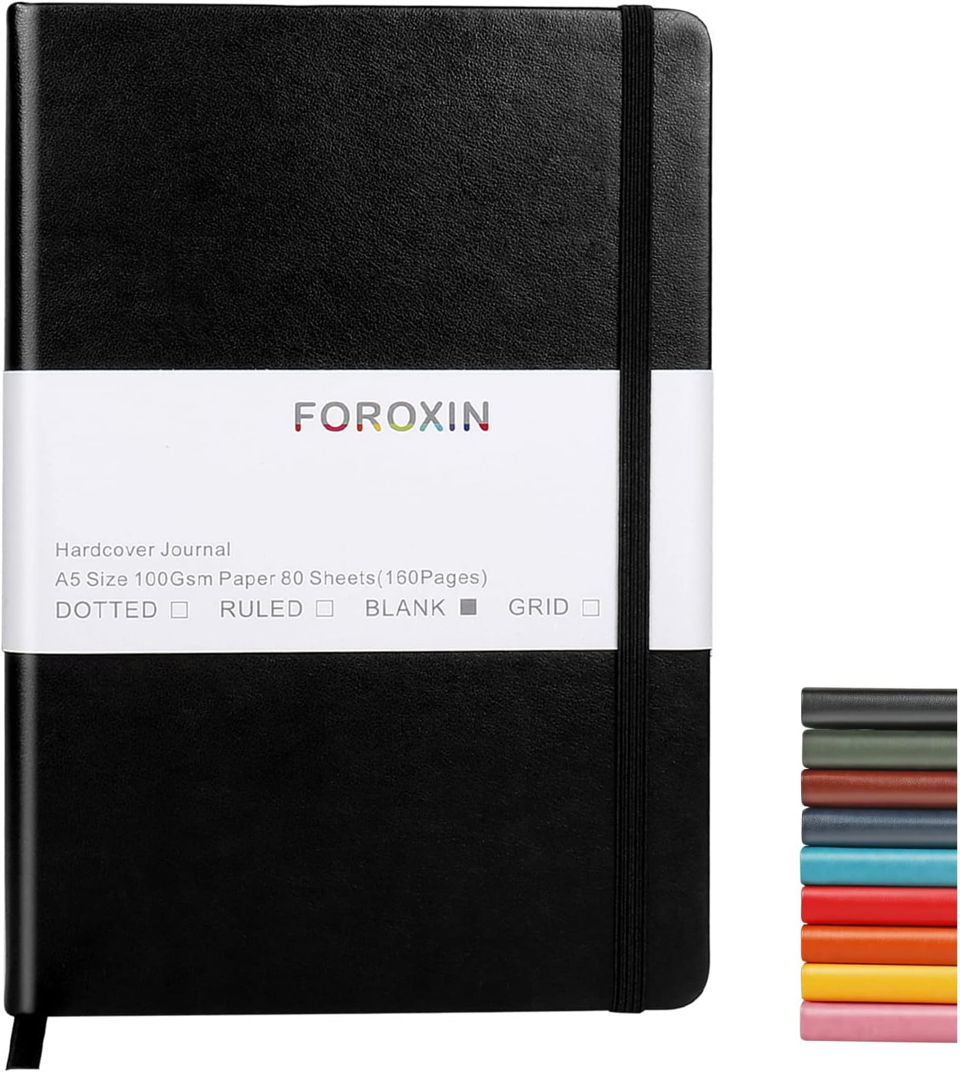 Amazon.com : PAPERAGE Blank Journal Notebook, (Black), 160 Pages ...