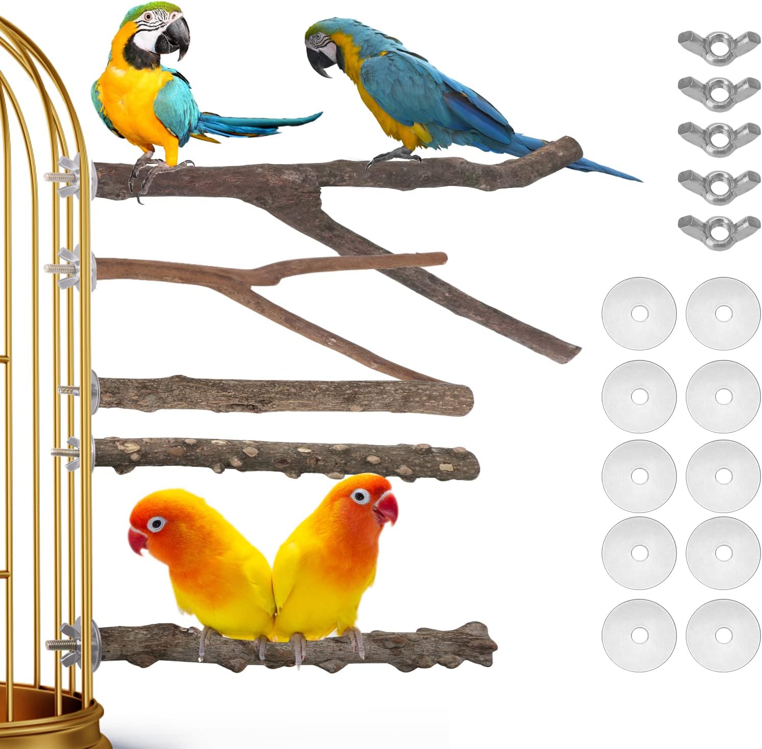Moondown Farm Bird Cage Perch Plastic 10 Pack 22cm Length for Finch ...