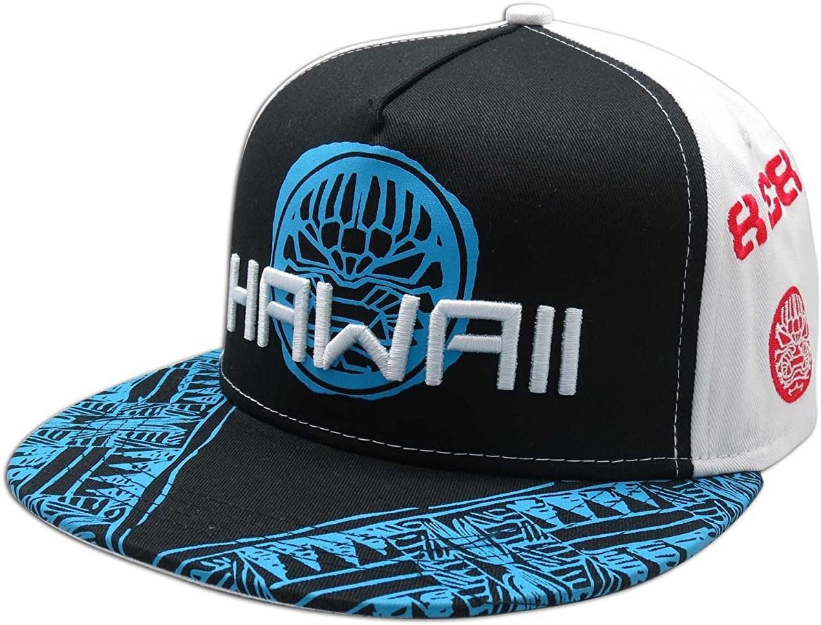 Hawaii Tribal Tiki Black and White Flat Brim Island Cap at Amazon Men’s ...