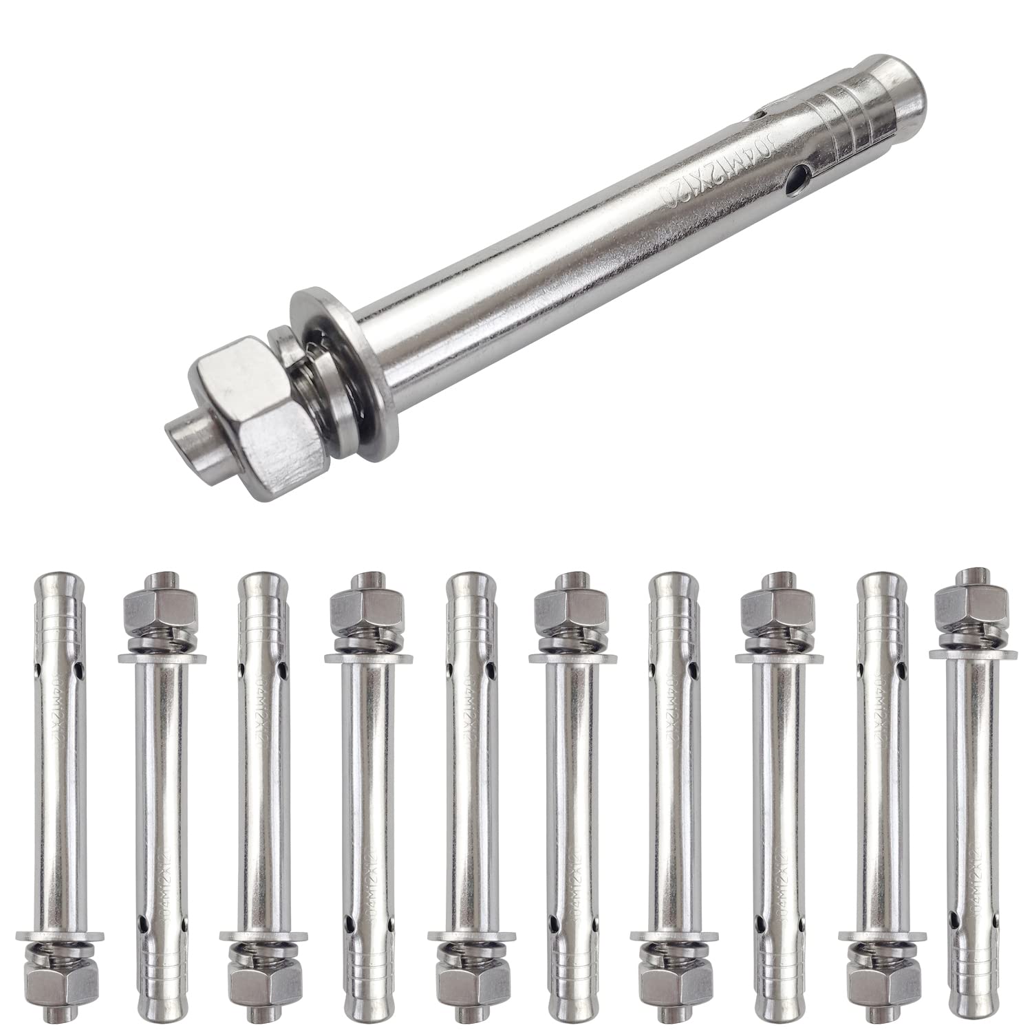 Snapklik.com : 10 Pack M12x120mm Expansion Bolts Anchor Bolt 304 ...
