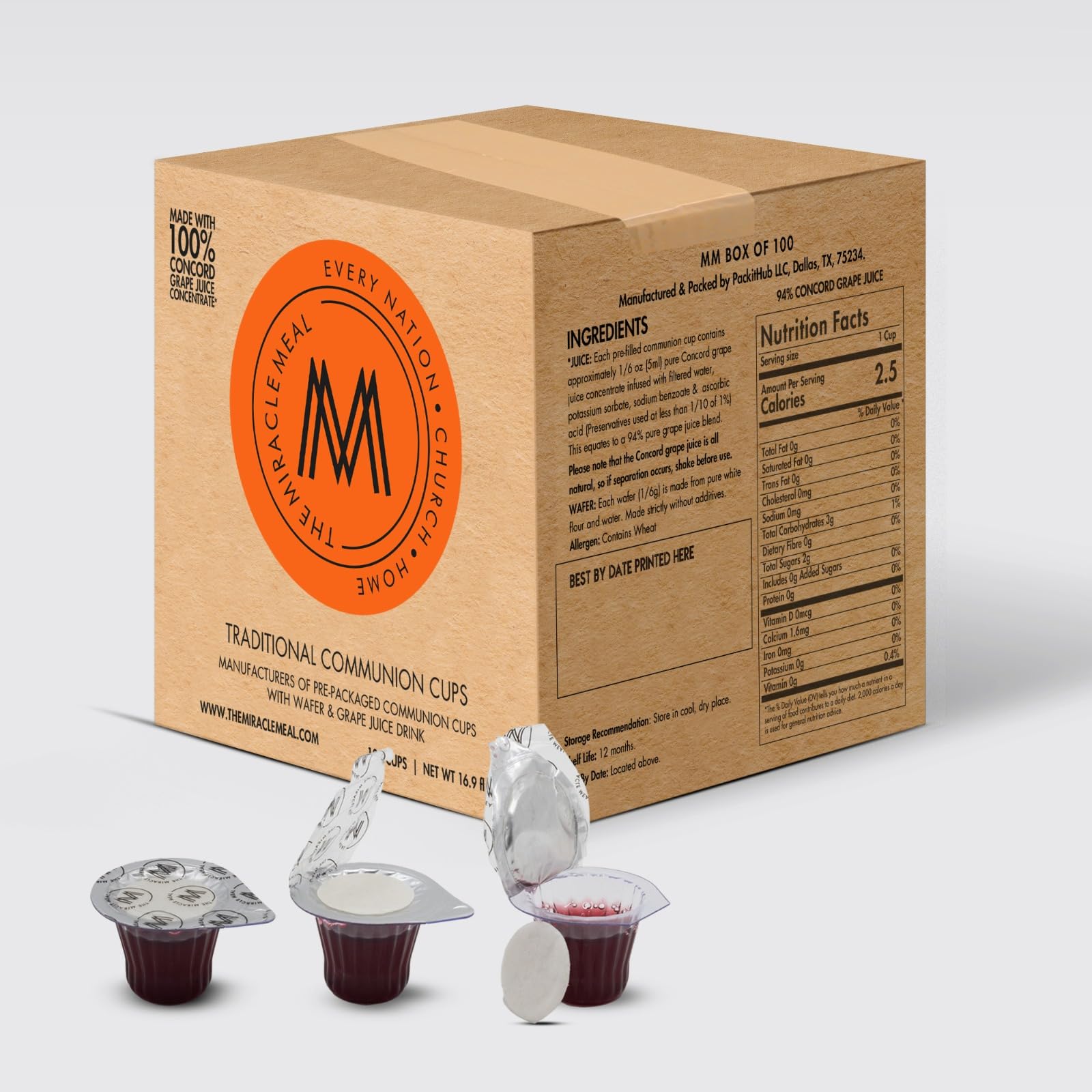 Amazon.com: The Miracle Meal Pre-filled Communion Cups and Wafer Set ...