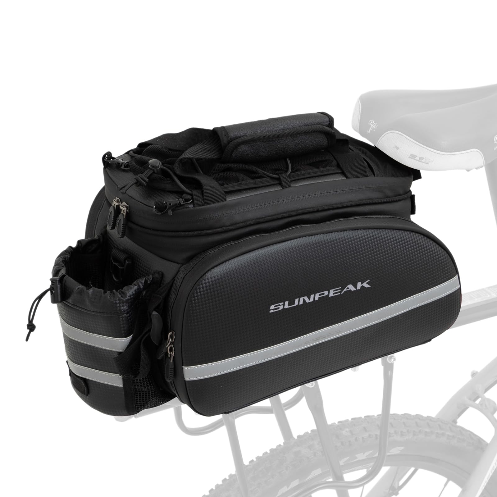 Snapklik.com : Sunpeak Waterproof Leather Rear Seat Cargo Bag Rear Pack ...