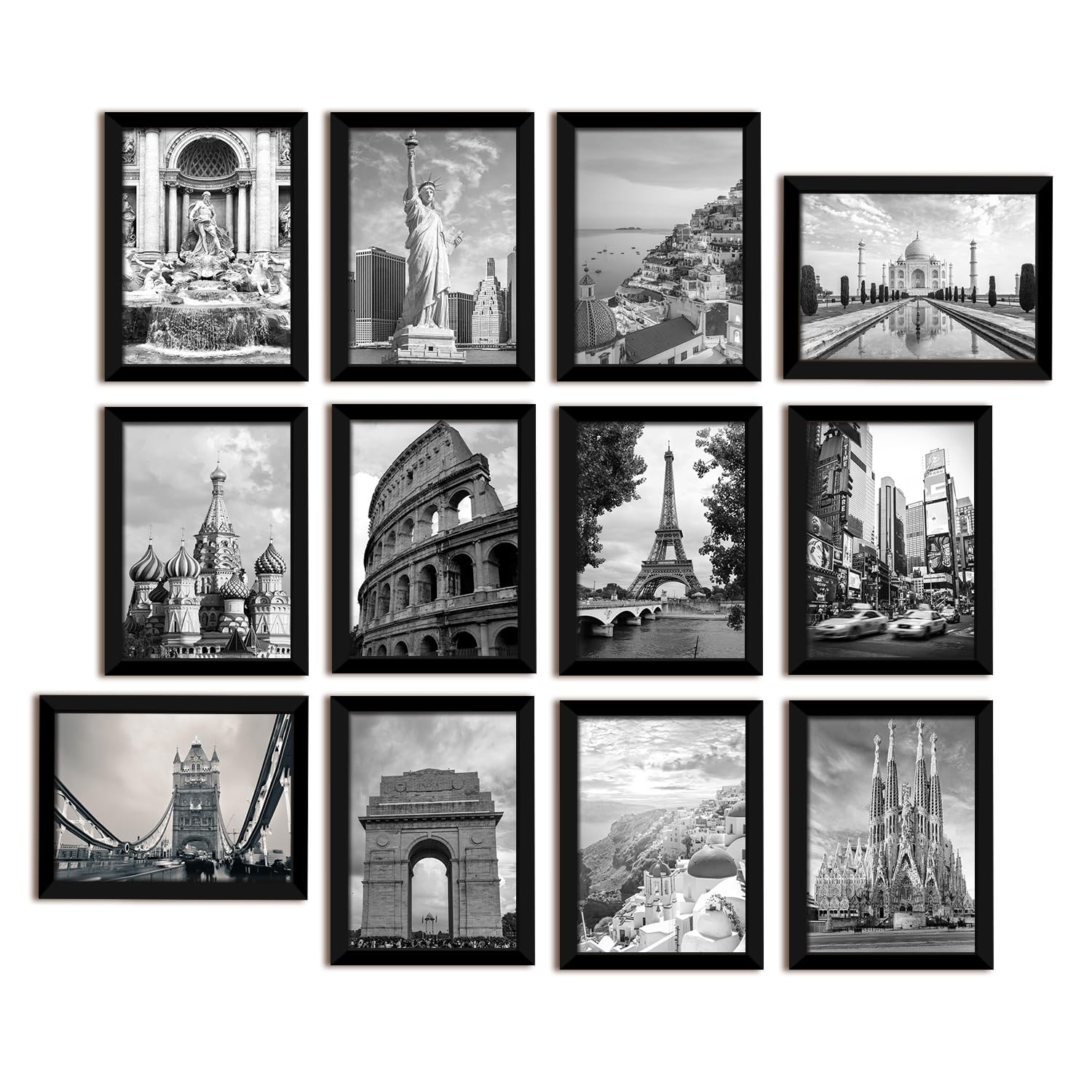 PAPER PLANE DESIGN Black And White Travel Theme Posters for living room ...