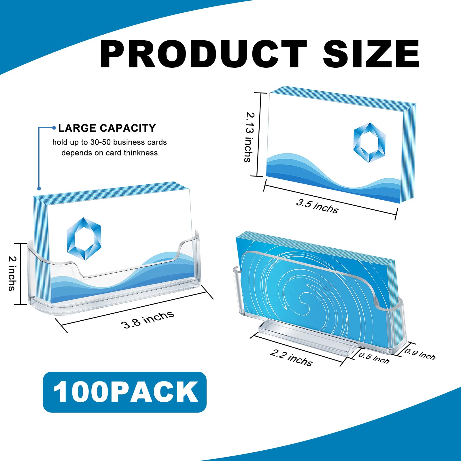 Snapklik.com : Acrylic Business Card Holder For Desk, 40 Pack Plastic ...