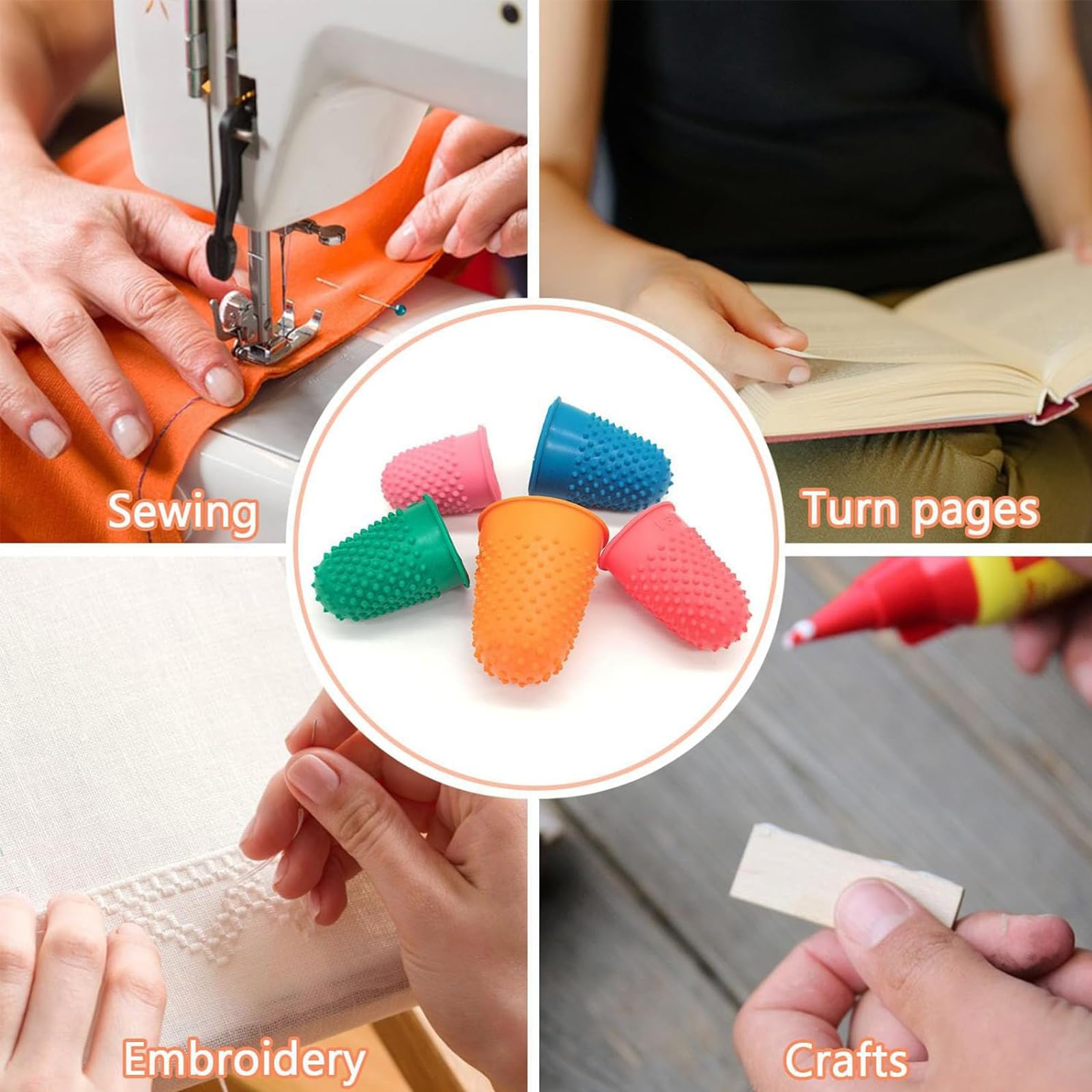 Silicone Thimble 20pcs Rubber Finger Tip Pads For Money Counting ...