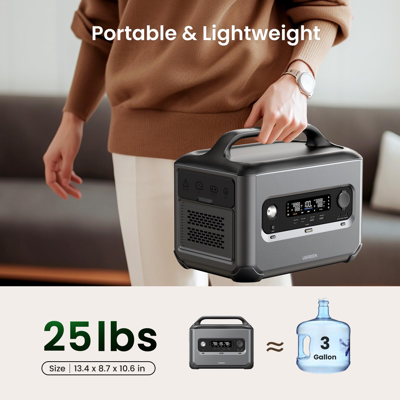 Snapklik.com : UGREEN Portable Power Station PowerRoam 1200, 1024Wh ...