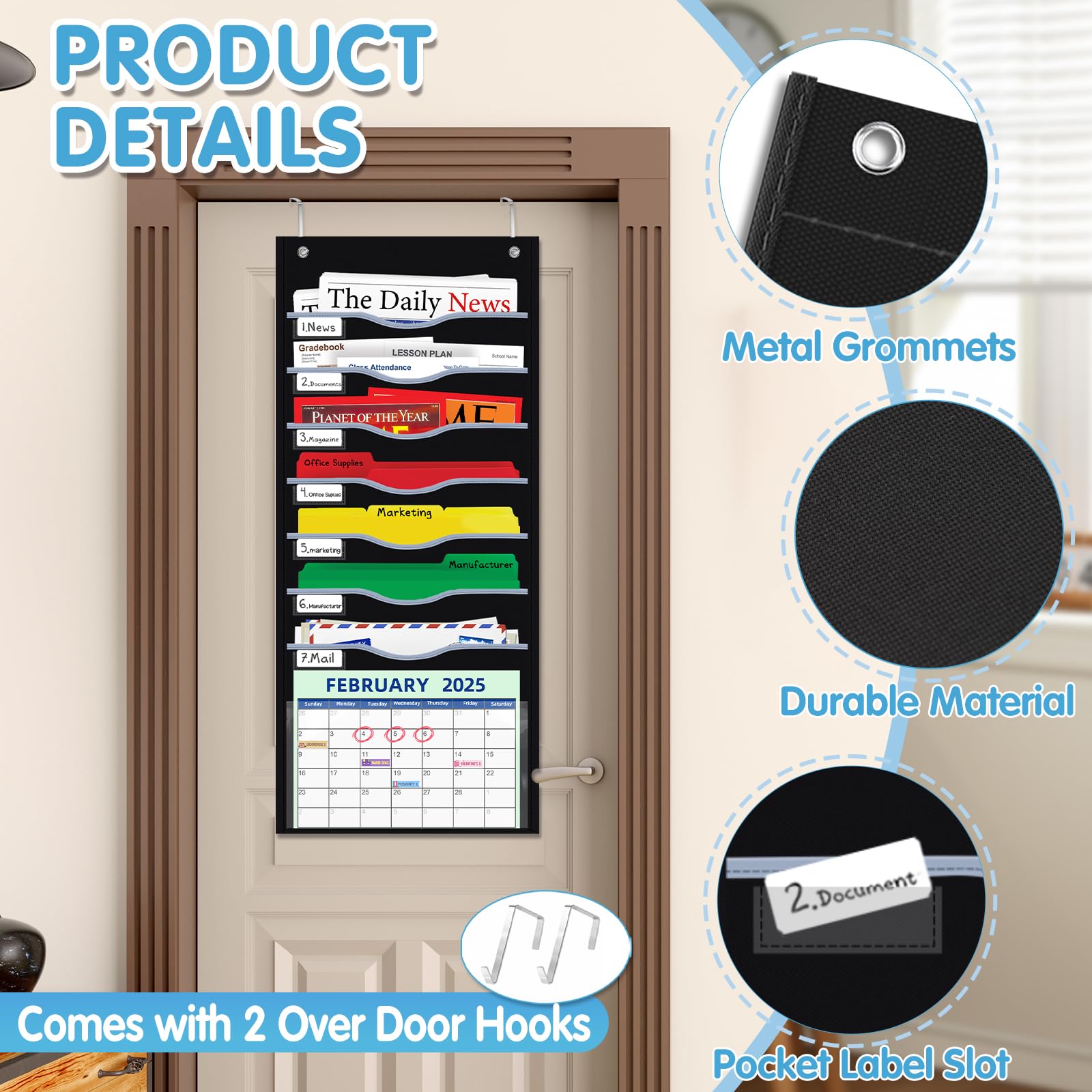 Snapklik.com : 8 Pockets Hanging Wall File Organizer For Legal/ Letter ...