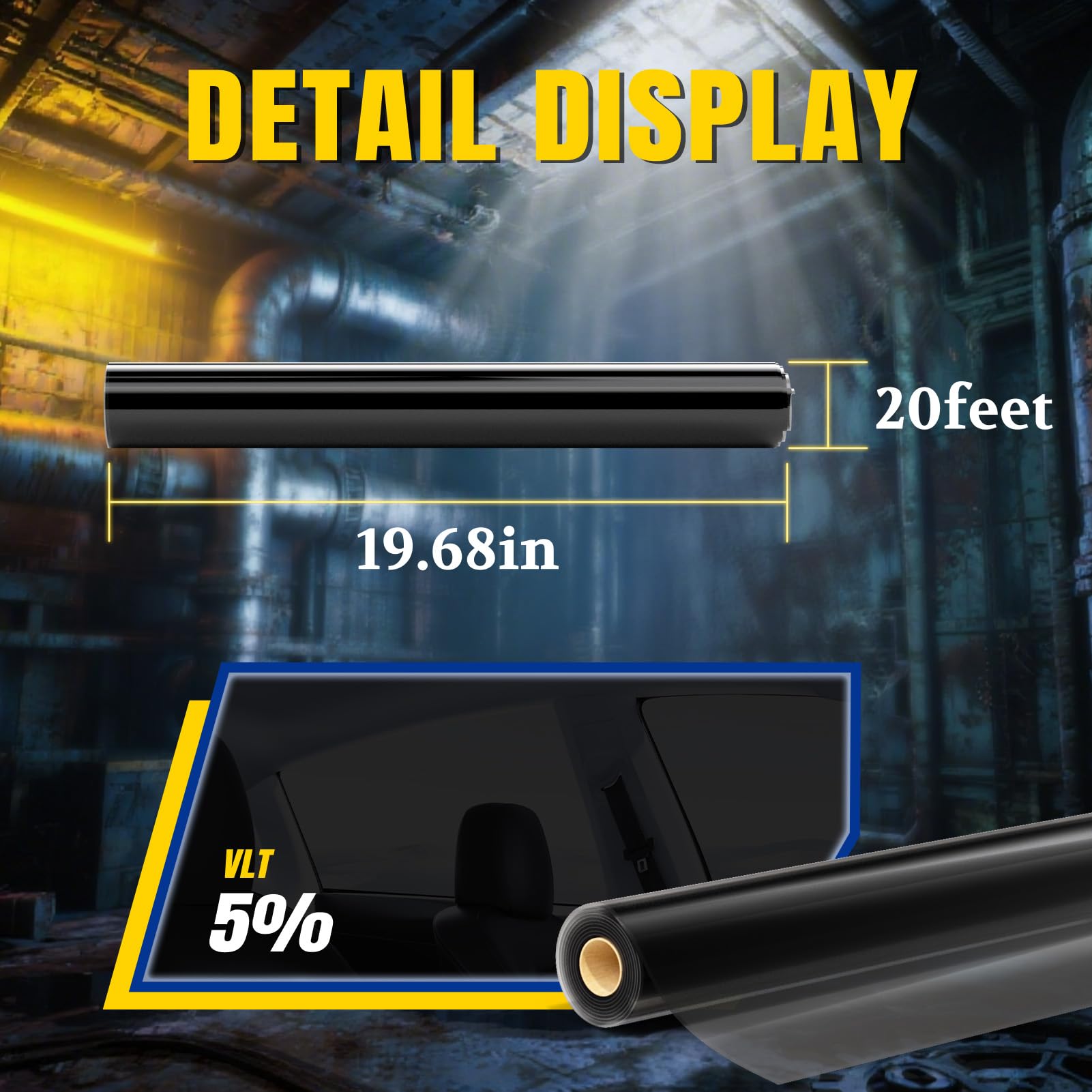Snapklik.com : 5% Car Window Tint Film, 5 Percent Premium Nano Ceramic ...