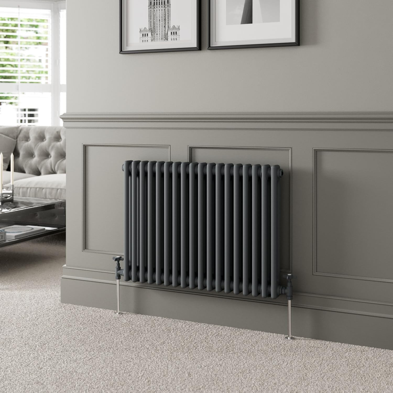 DuraTherm® 600 x 830mm Anthracite Grey Traditional Horizontal Designer ...