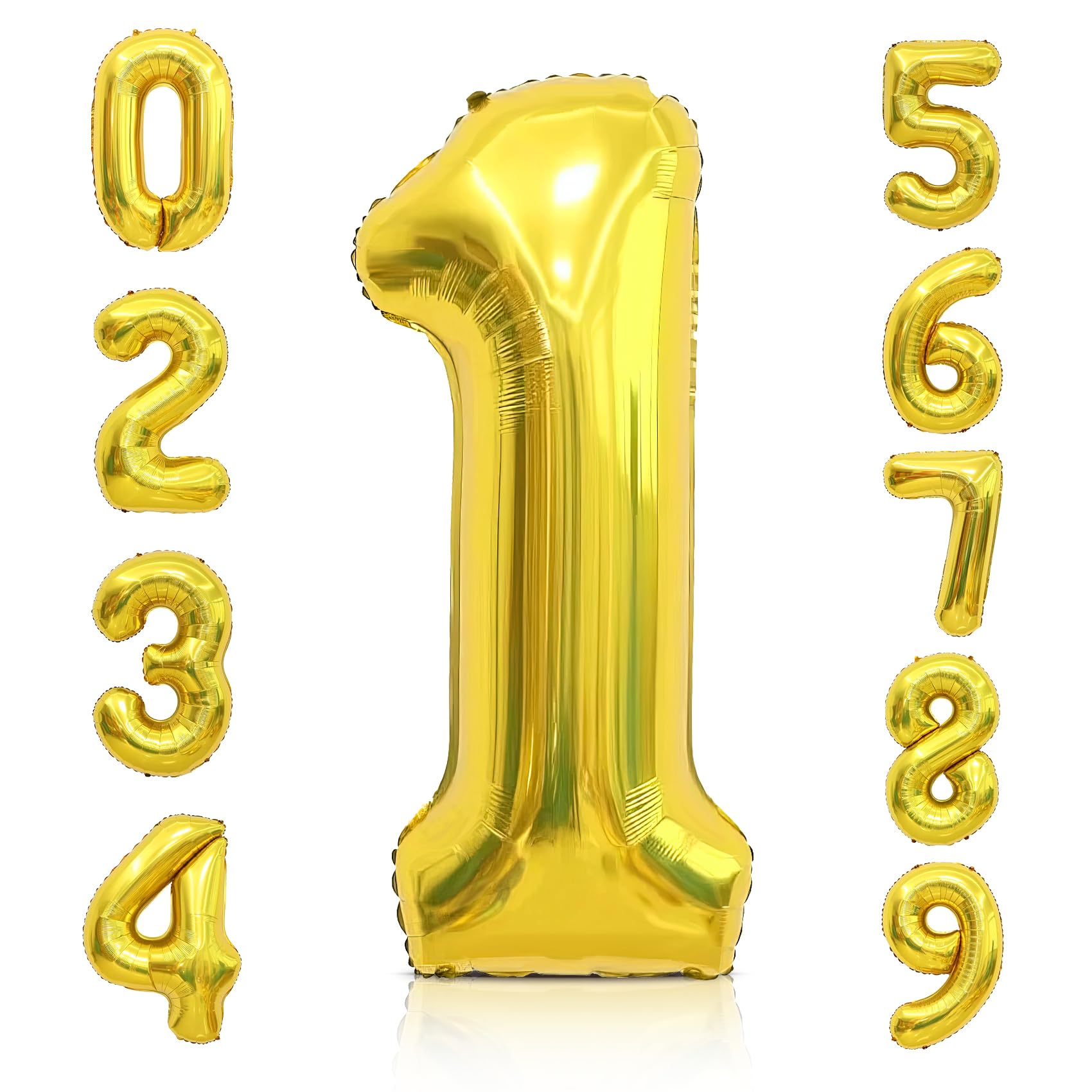 Snapklik.com : Gold Number 1 Balloons 40 Inch Foil Number Balloons 1st ...