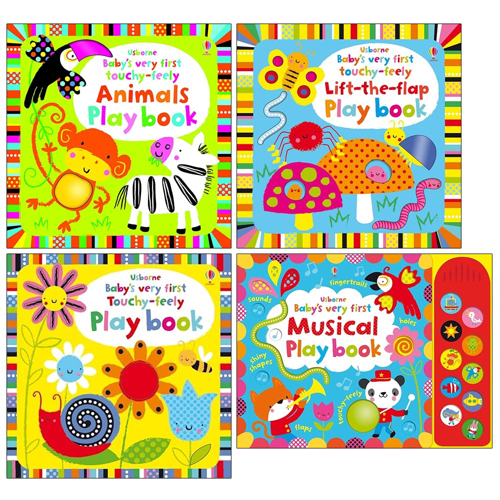 Usborne Baby's Very First Touchy-feely Playbook 4 Books Collection Set ...
