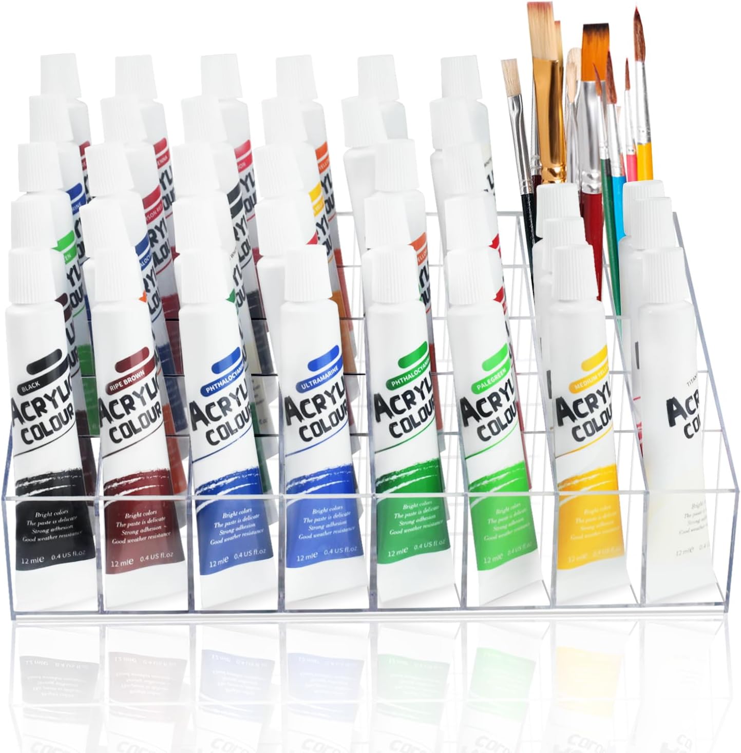 Amazon.com: Vowcarol Acrylic Paint Tube Organizer - 40 Slot Watercolor ...
