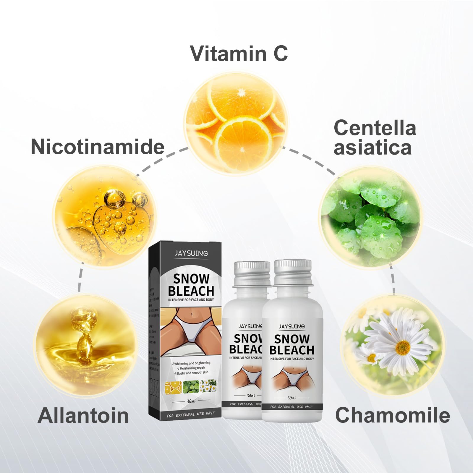 2PCS Snow Bleach Cream for Private Part, Areas-Underarm, Neck, Armpit ...